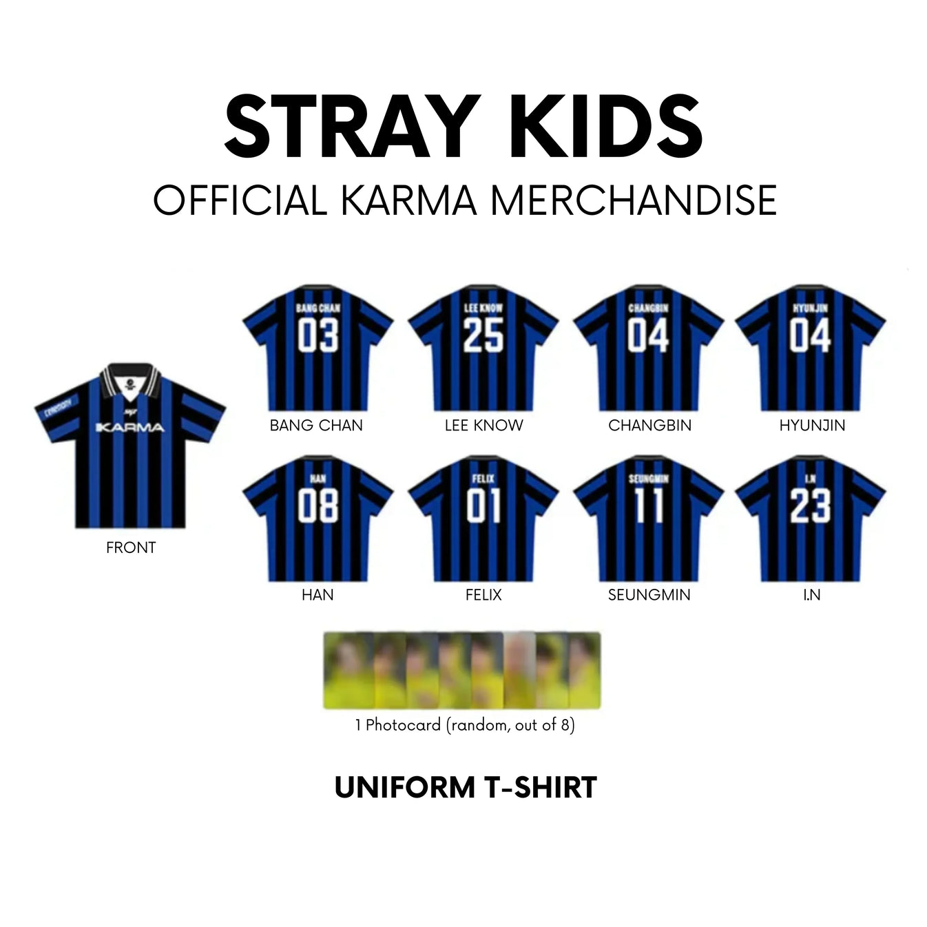 STRAY KIDS - KARMA POP-UP MERCH (OFFICIAL MD) UNIFORM T-SHIRT – J-Store ...